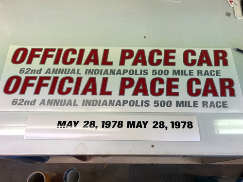 1978 CORVETTE PACE CAR DECALS REPRO | eBay