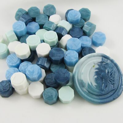 100pcs Blue & White Mix Sealing Wax Melt Particles for Wax Seals ...