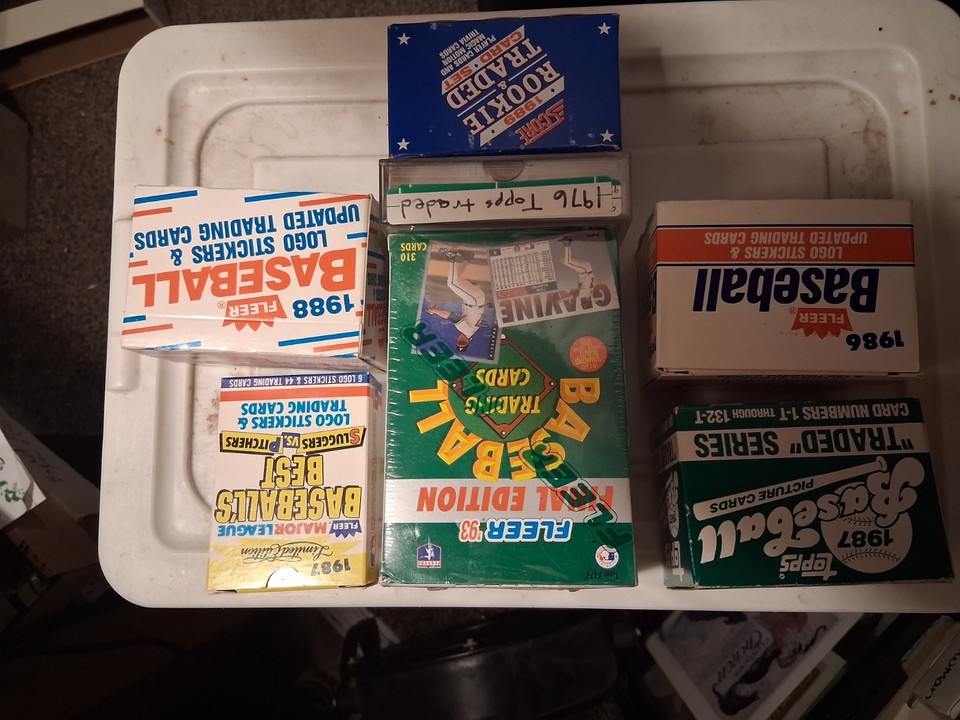 LOT of (7) Baseball Assorted Traded Sets,1976,86,87,87,88,89,93. Topps ...