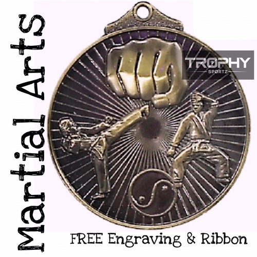 1x MARTIAL ARTS KARATE MMA medal Premium GOLD award 52mm FREE Engraving ...