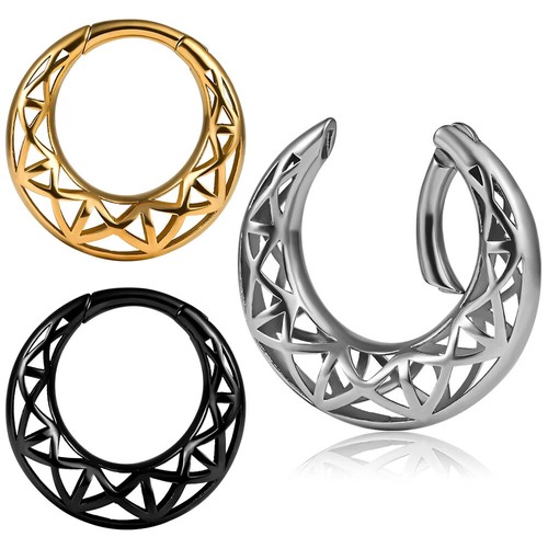 Pair Abstract Hoop Ear Weights Ear Hangers Ear Tunnels Ear Gauges Body ...