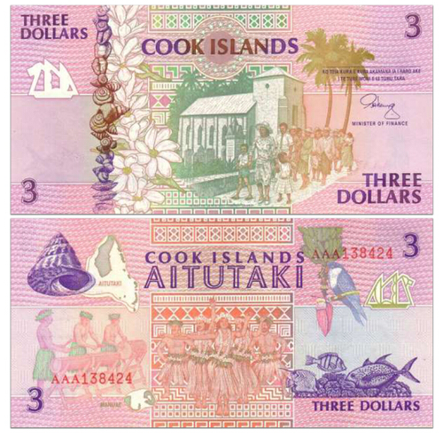 Cook Islands 3 DOLLARS BANKNOTE CURRENCY 1992 UNC | eBay