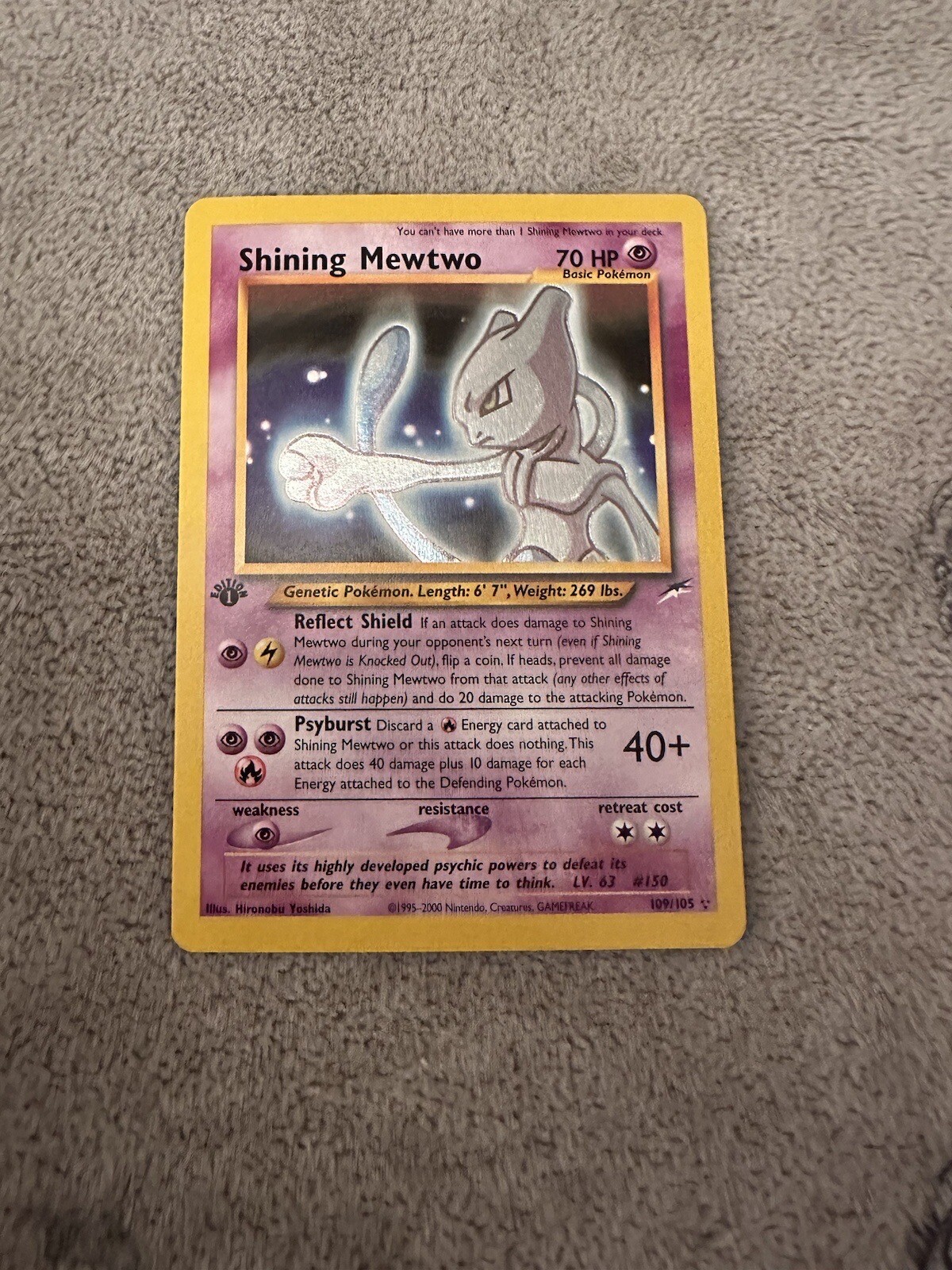 Pokémon TCG Shining Mewtwo Neo Destiny 109 Holo 1st Edition Shiny Holo ...