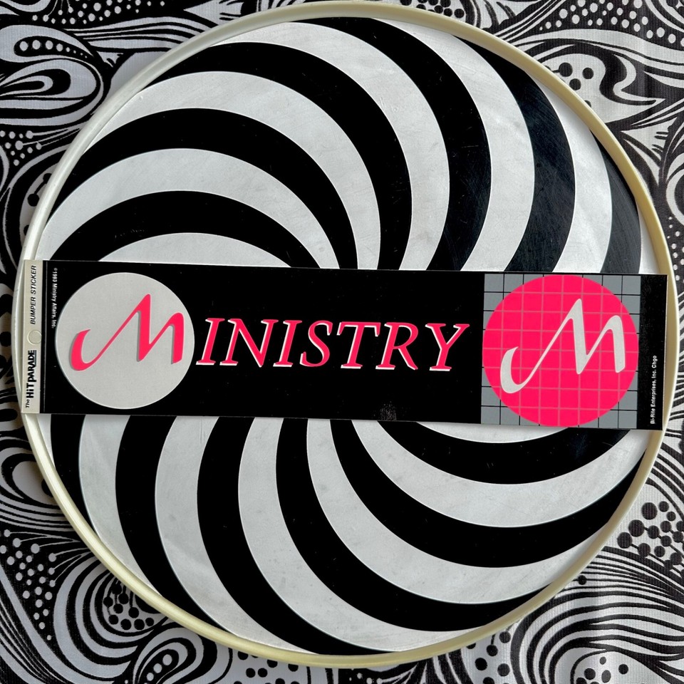 3 Choices VINTAGE Unused 1983 MINISTRY Bumper Sticker + Mini Poster ...