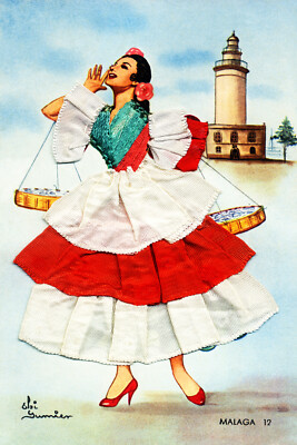 Flamenco Postcard - Mujeres de Malaga #12 Canvas Art Poster 16"x 24" | eBay