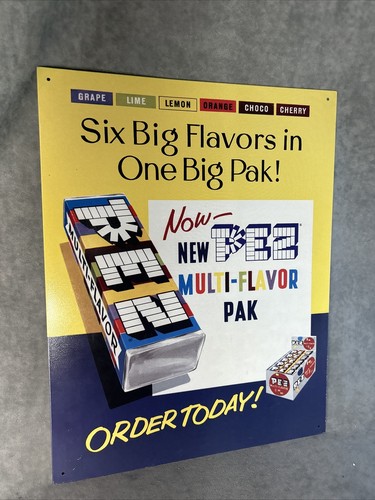 PEZ Tin Metal Sign Pez Candy - PEZ six Flavors 2002 | eBay