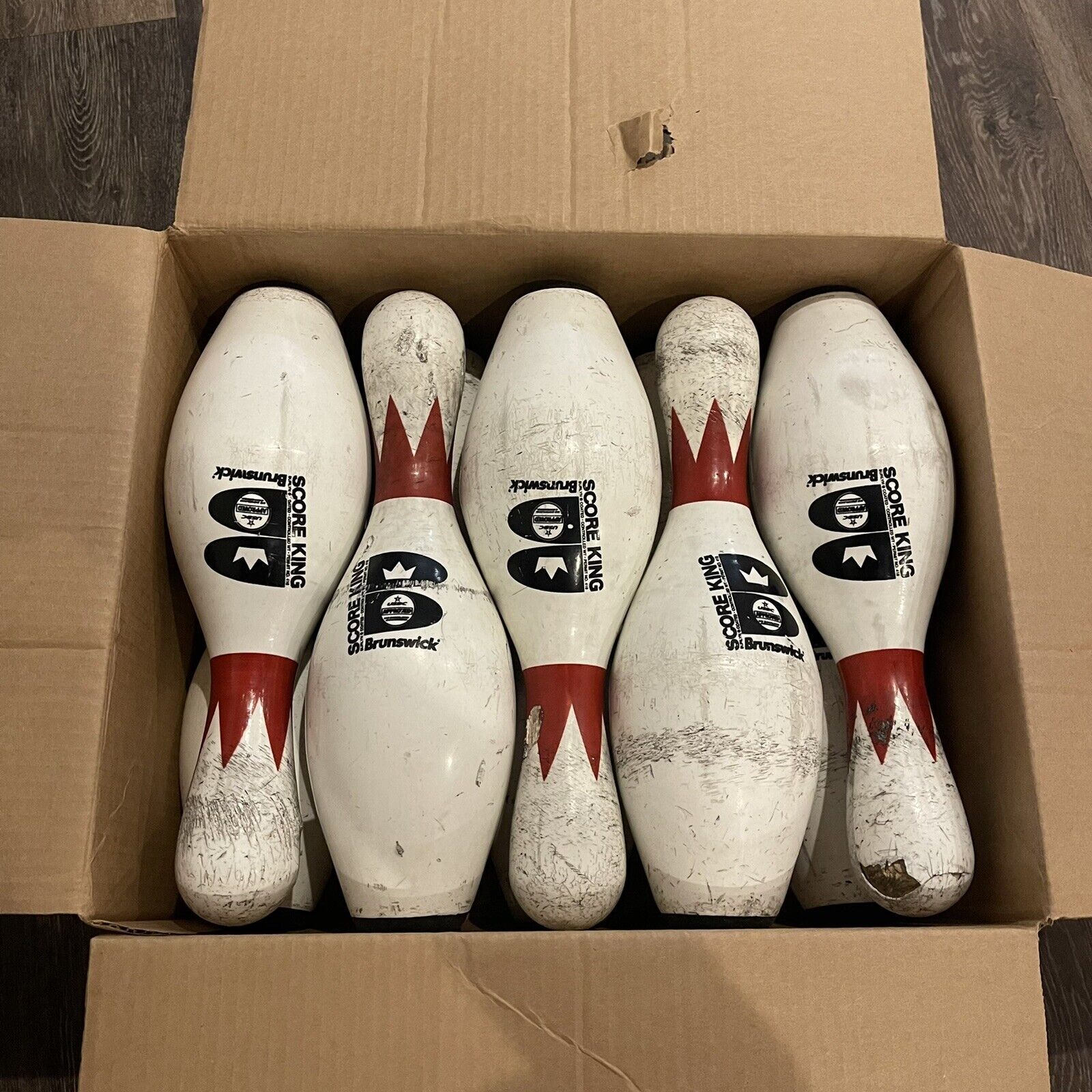 Brunswick score king bowling pins set of 10 Used Bowling pins | eBay