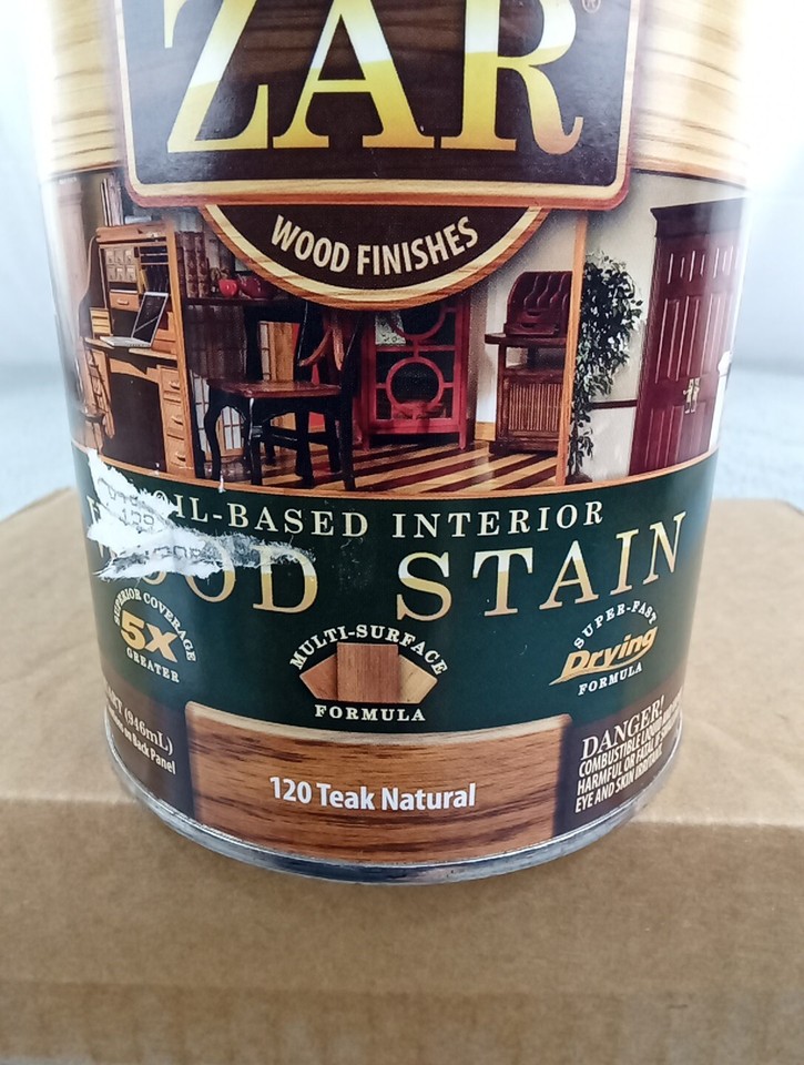 1x ZAR Teak Natural Wood Stain (1) Quart 120 Oil Based Interior | eBay