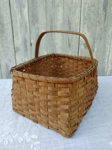 Antique 19th Century Taghkanic Basket with Wooden Handle | eBay