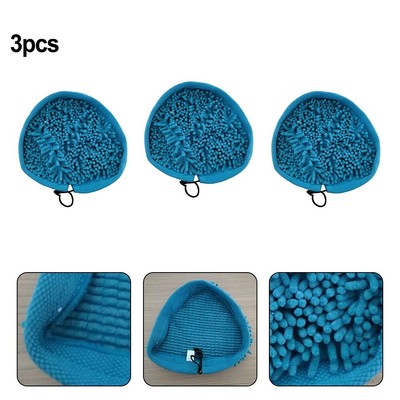 Triangular Steam Cleaner Replacement Coral Microfiber Cloth Pads 3 Pack ...