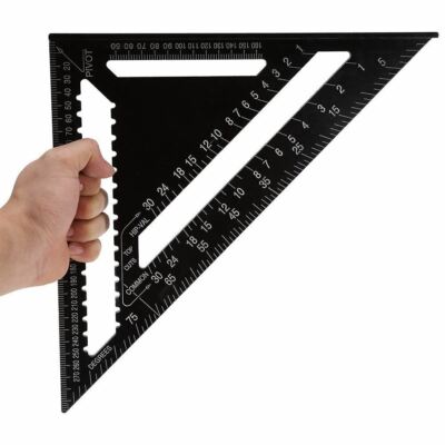 30CM 12" ROOFING SPEED SQUARE ALUMINIUM RAFTER ANGLE MEASURE TRIANGLE ...