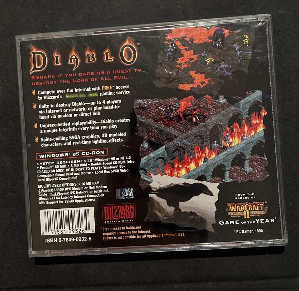 DIABLO 1 (PC, CD-ROM, 1998) Jewel Case Windows 95 | eBay