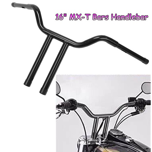 MX-T Bar Black Handlebar For Harley Softail, Sportster, Dyna, 16" Rise ...