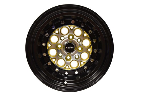 VMS Racing Revolver Machined Gold black Lip Chrome Rivets Wheel 13x8 ...