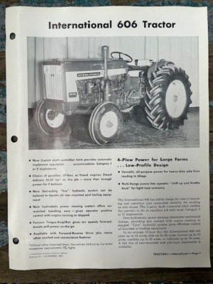 Rare Vintage Original IH International Harvester Dealer 606 Tractor ...