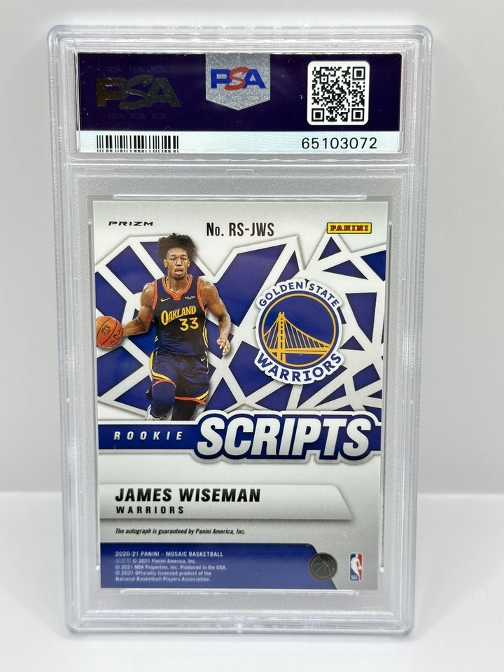 2021 Mosaic JAMES WISEMAN Rookie Scripts Green Cracked Ice Auto ...
