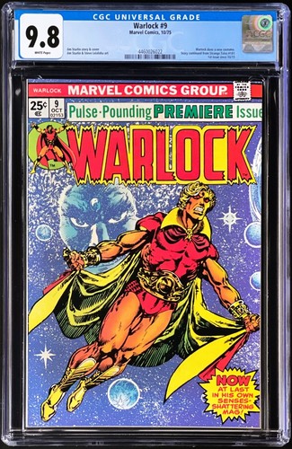Warlock 9 CGC 9.8 White Pages 1975 Marvel Comics 1st App Bronze Age KEY ...