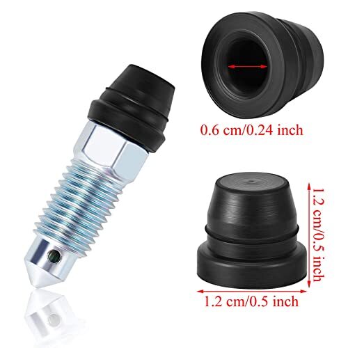 60 Pcs Brake Bleeder Screw Cap Grease Fitting Cap Rubber Dust Cover for ...