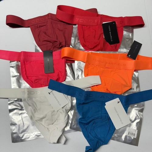 Todd Sanfield Thong mens Large LOT OF 6 Pink Red Orange Blue White ...