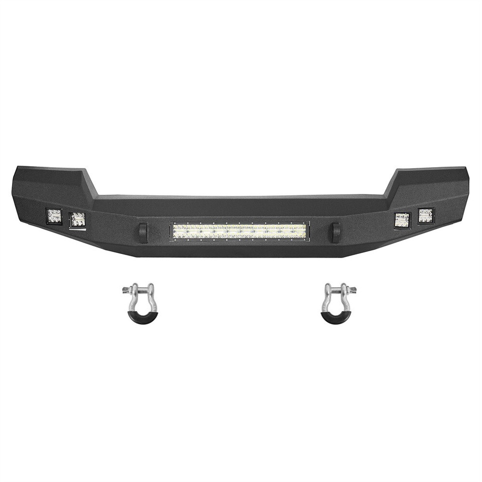 Steel Front Bumper w/ LED Light Bar for 2007-2018 Jeep Wrangler JK ...