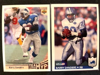 Barry Sanders 1992 Upper Deck Team MVP & 1992 Fleer Football - Lions | eBay