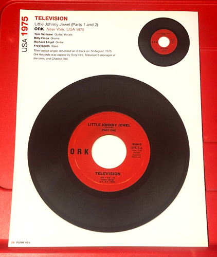 Television Little Johnny Jewel Record Art PICTURE / PRINT 10.5" x 8"Tom ...