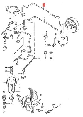 Genuine VW Touareg 7L6 7LA Vacuum Pipe With Non-Return Valve 7L0611932T ...