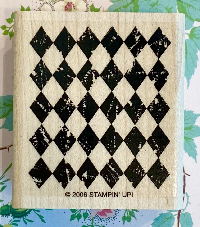 CHECKERED BLOCK by Stampin' Up! harlequin squares distress tile ...
