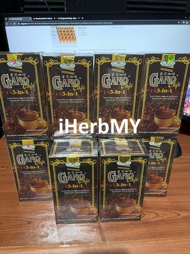 10x Gano Excel Cafe 3 in 1 Coffee Ganoderma Reishi Halal (20 sachets ...