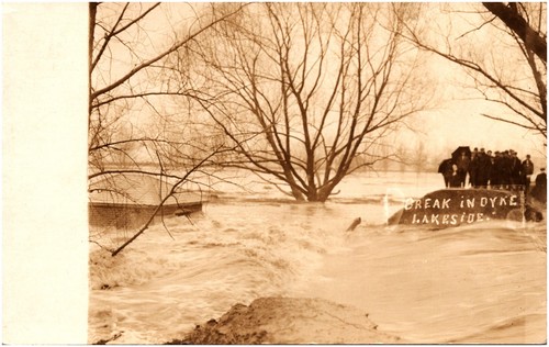 Lakeside Break in Dike Fort Wayne Indiana Flood of 1913 RPPC Postcard ...