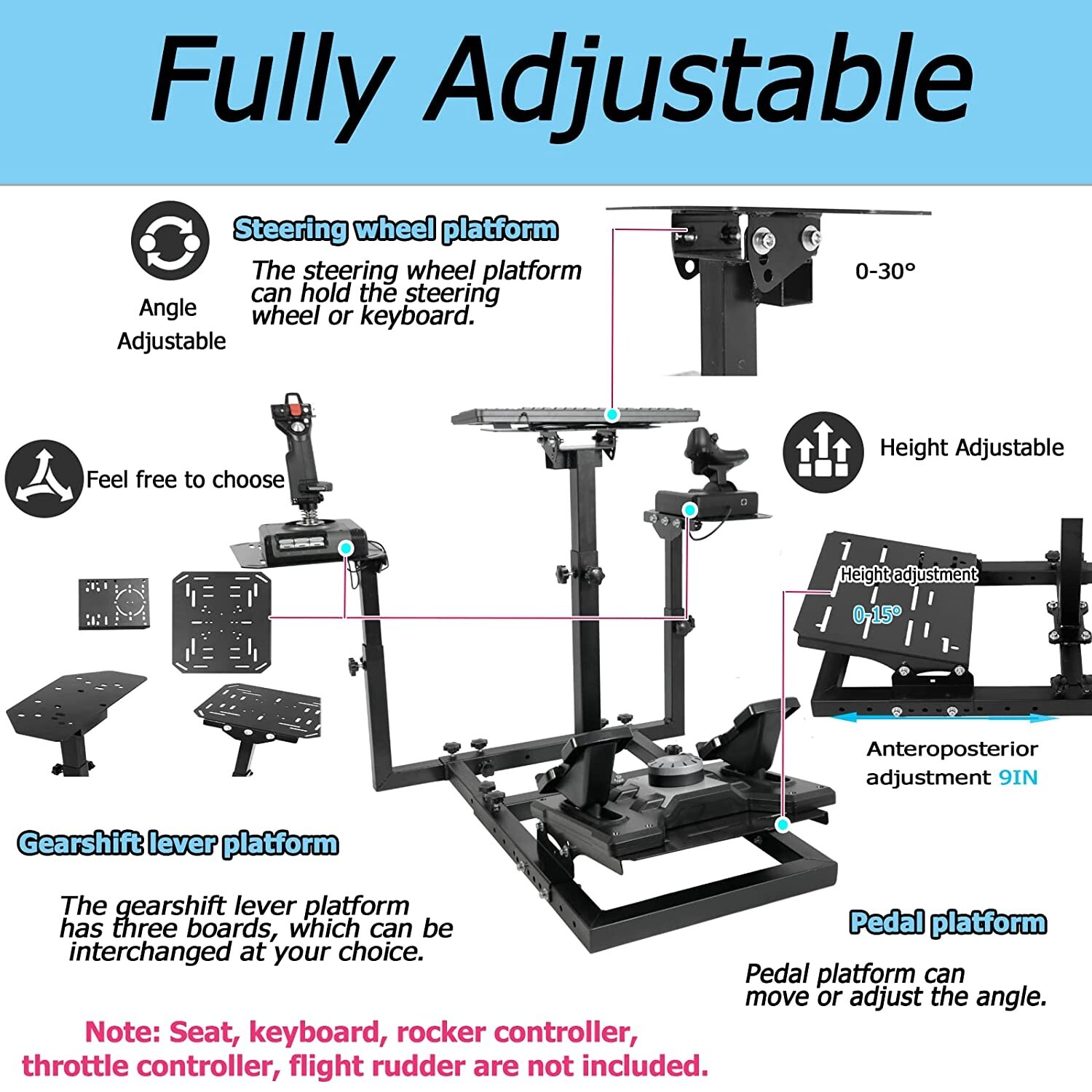 Zootopo Flight Simulator Cockpit Stand Fit Thrustmaster HOTAS Warthog ...