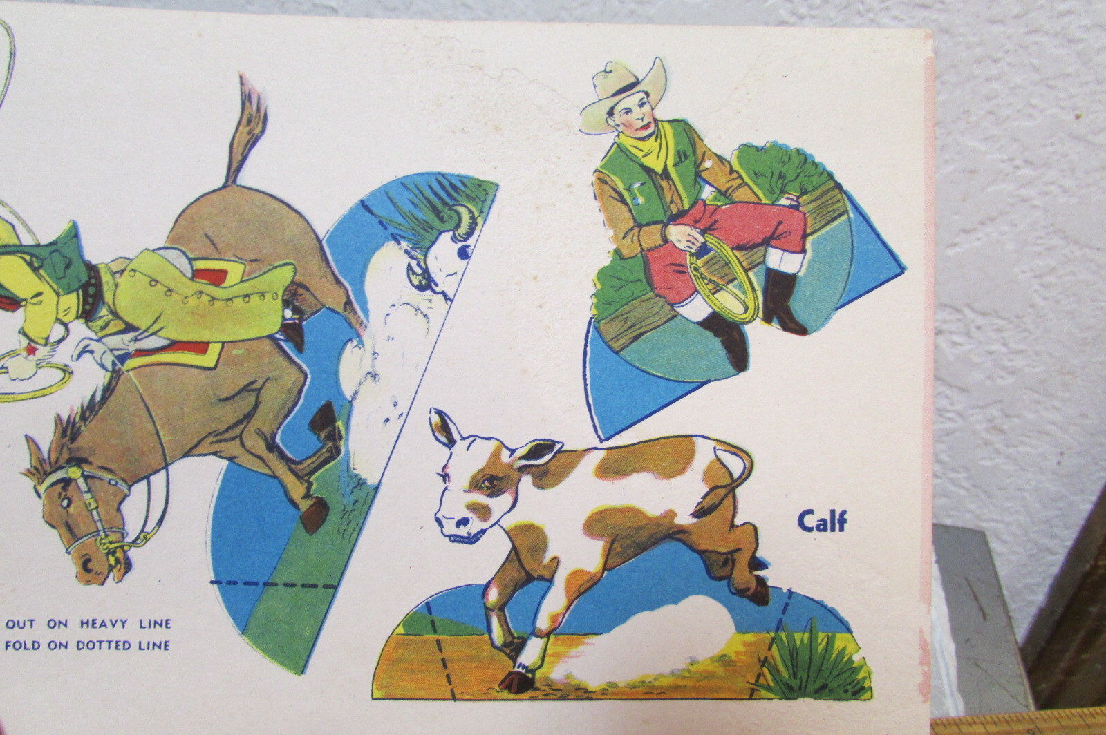 vintage 1940s RARE unused cardboard Cowboy Cut out figures, Great ...