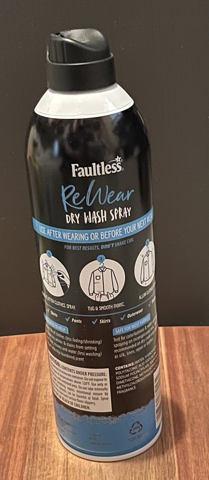 2xFaultless ReWear Dry Wash Spray Pack Revive Worn Clothes Without ...