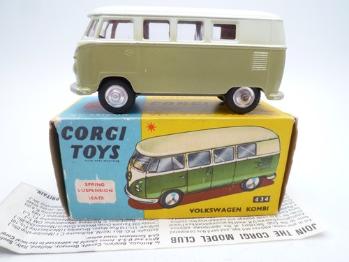 VINTAGE CORGI TOYS 434 VOLKSWAGEN SPLIT SCREEN KOMBI BUS IN ORIGINAL ...