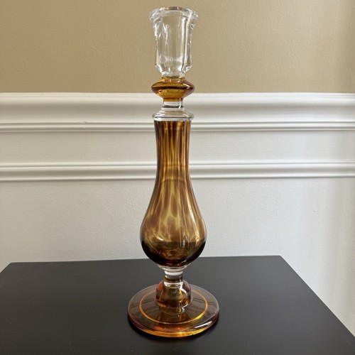 Vintage Mid Century Modern Style Tortoise Shell Handblown Glass Candle ...