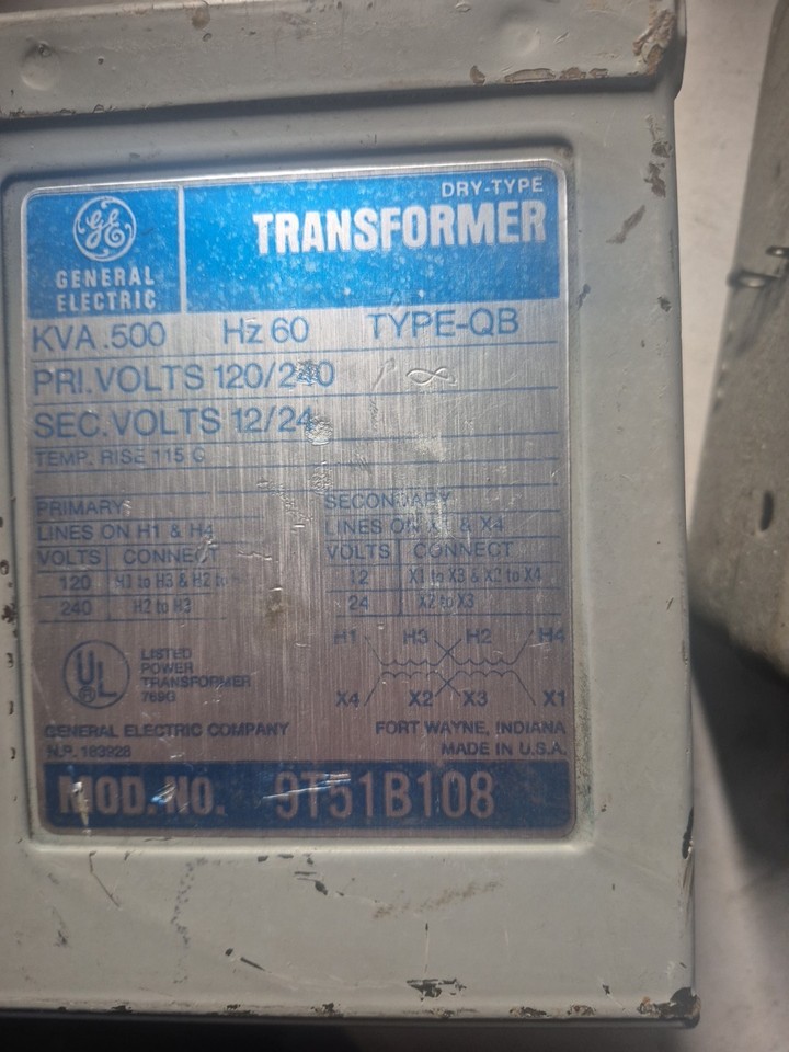 Ge Dry-type Transformer 9t51b108 | eBay