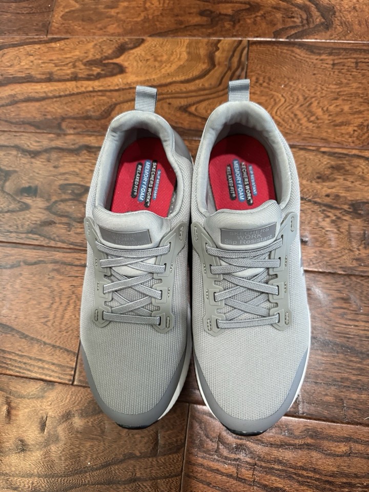 Skechers Shoes Women's Size 8 Soft Toe Emma Work Gray Mesh Slip ...