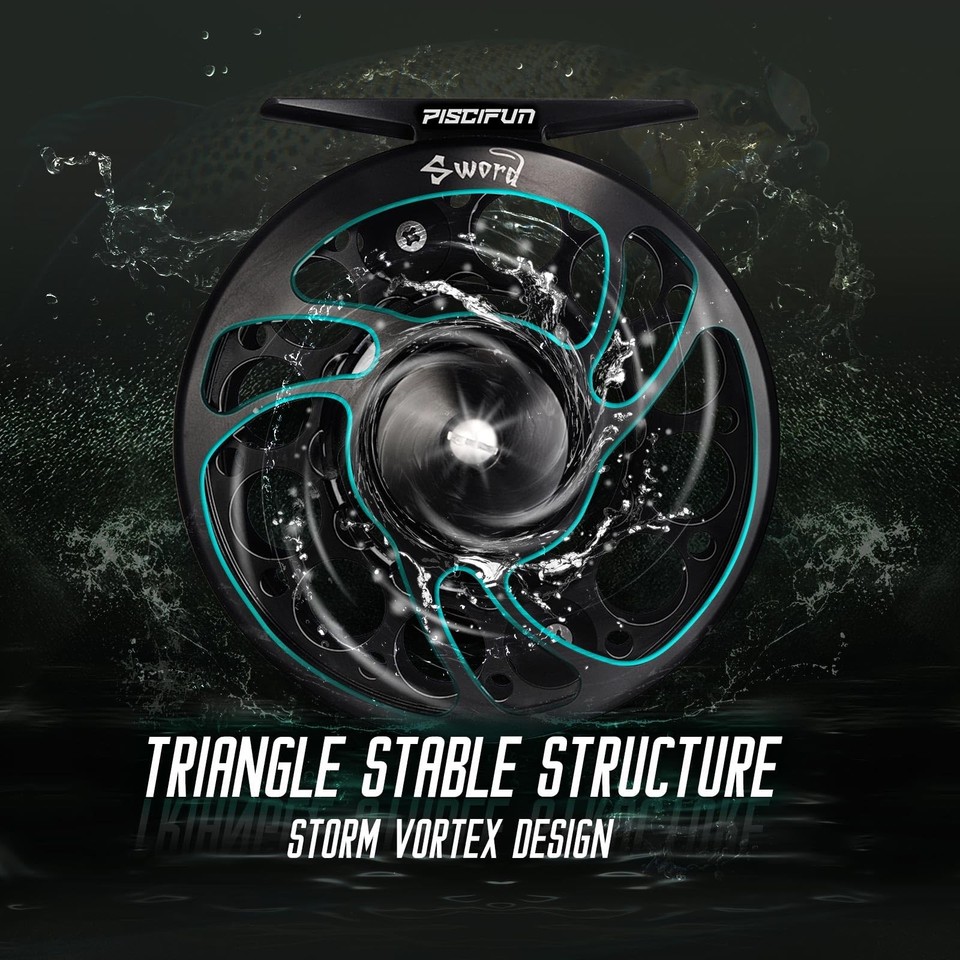 Piscifun Sword Fly Fishing Reel CNC Aluminum 5/6 WT, Black | eBay