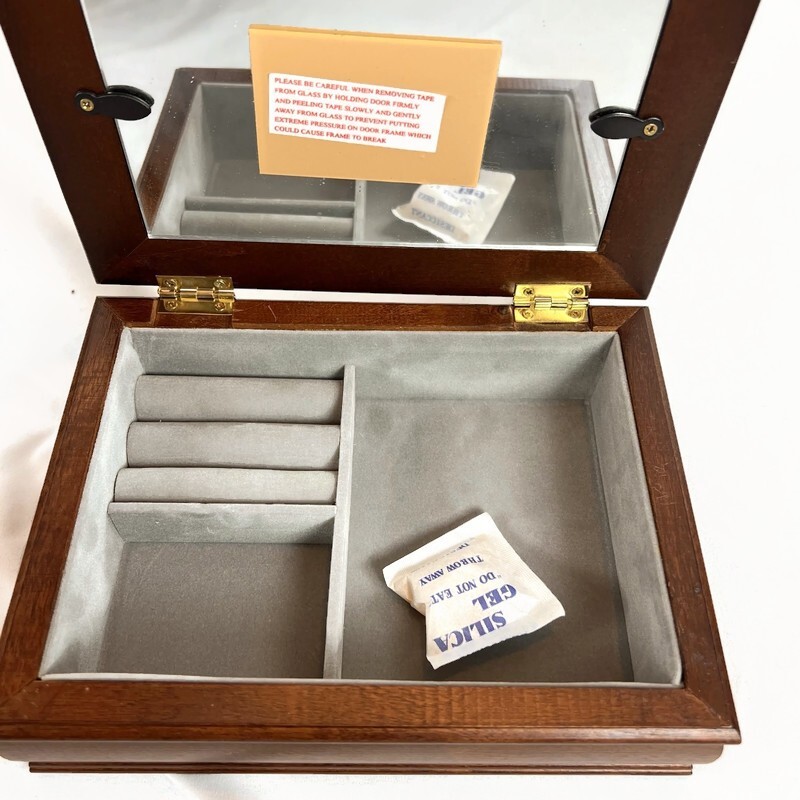 Womens Jewelry Box Walnut with Oval Picture Frame | eBay