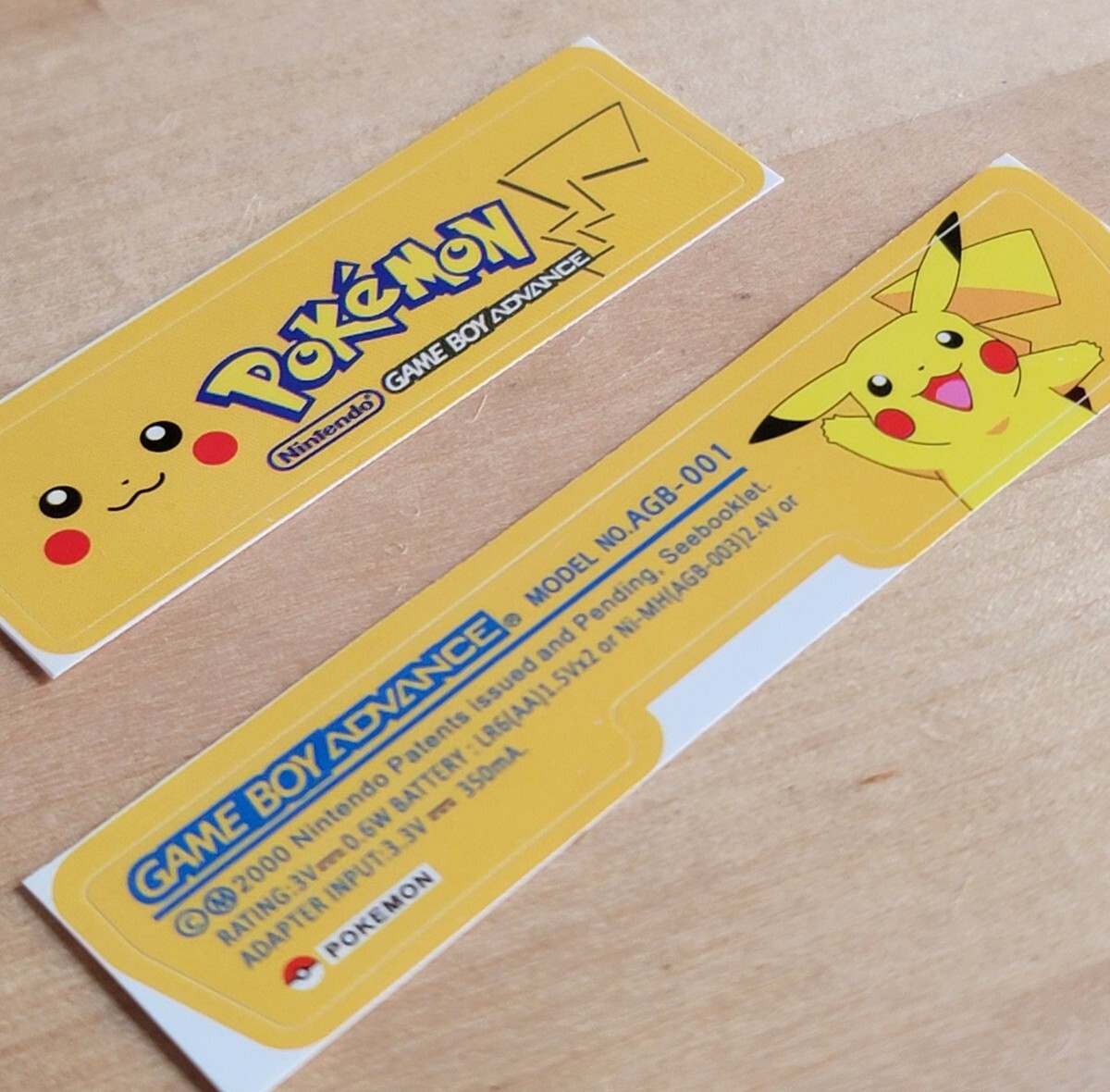 Nintendo Game Boy Advance AGB-001 POKEMON PIKACHU CONSOLE LABEL BAR ...