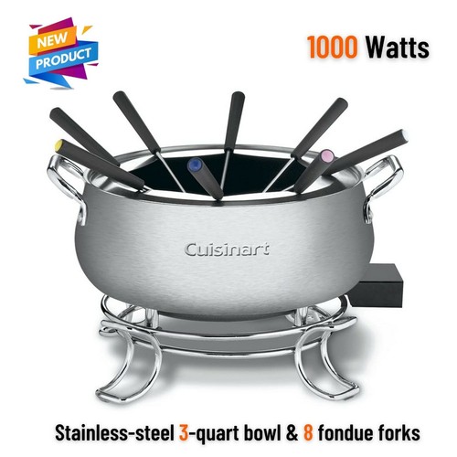 Electric Fondue Maker Set Melting Pot w/ Temp Control for Chocolate ...