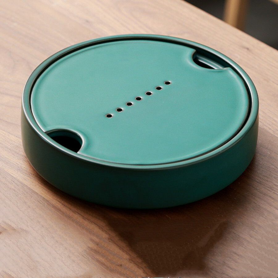 21.5cm Ceramic Tea Tray Zen Gongfu Serving Table Water Storage Tray Tea ...