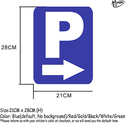 Car Park Direction Sign (right) reflective business stickers decals ...