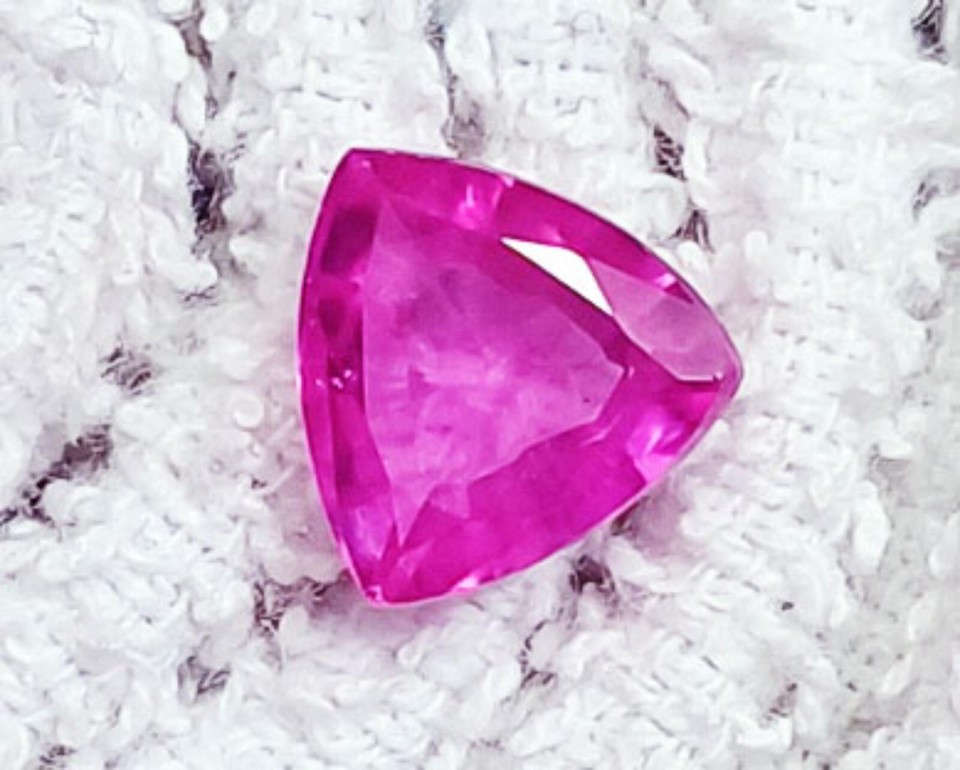 3.50 Ct Certified Natural Pink Sapphire Trillion Shape Loose Gemstone ...