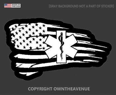 EMS Paramedic EMT Star of Life Medic Medical American Flag Sticker ...