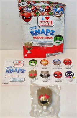 2018 MARVEL CHIBI SNAPZ SINGLE LOOSE SNAP & POP ON ANY SURFACE GROOT | eBay