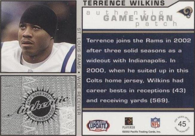 Las mejores ofertas en 2002 Pacific Heads Update Terrence Wilkins #45 ...