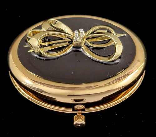 Avon Compact Double Mirror With Rhinestone Decorated Bow W/Pouch 2.55 ...