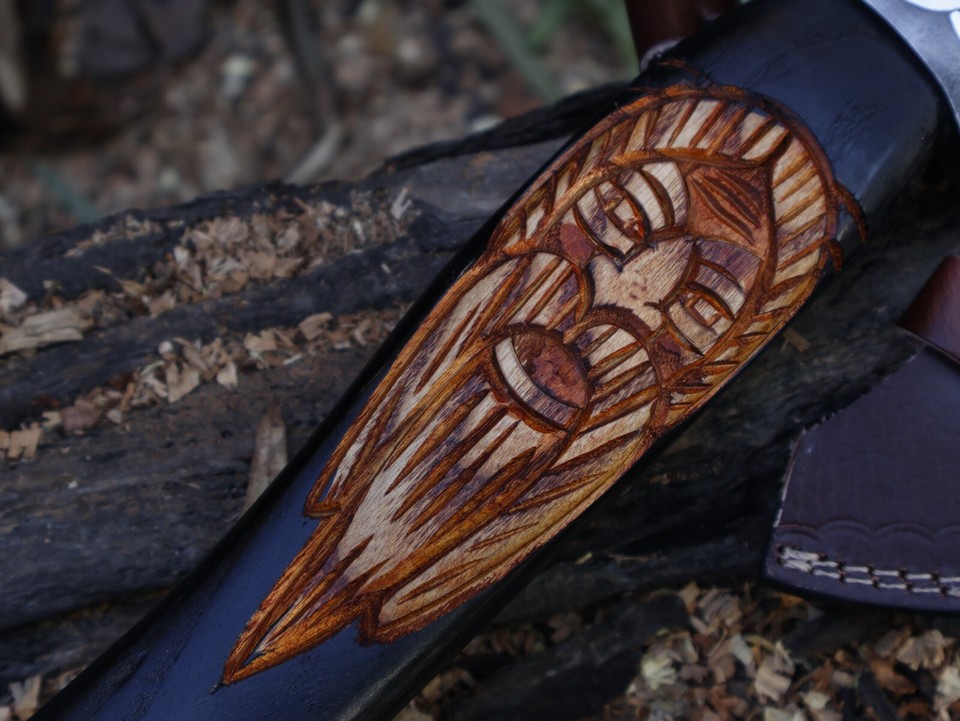 Custom hand Made carbon steel Blade EDC Tomahawk Axe Viking axe W/L ...