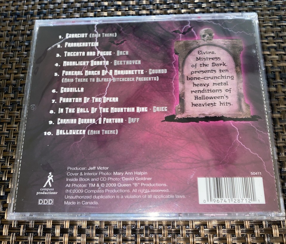 Elvira's Heavy Metal Halloween CD (2014 Compass Productions) Canadian ...